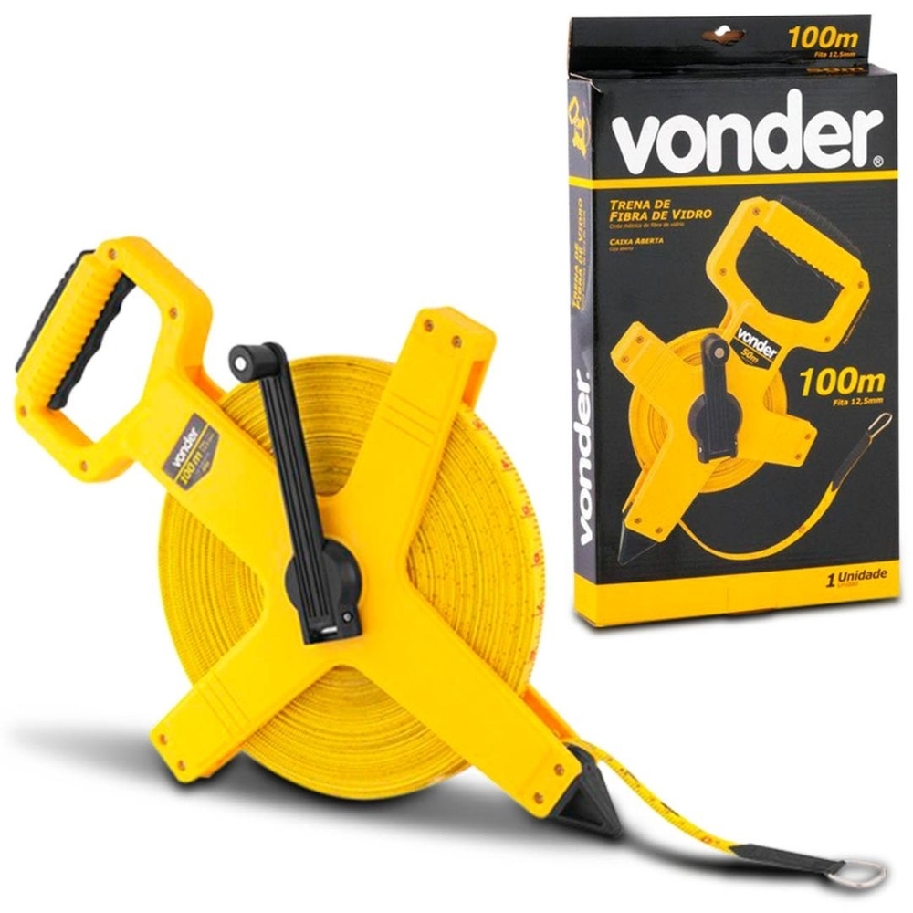 Trena Fibra 100mts x 12,5mm Longa Aberta Vonder